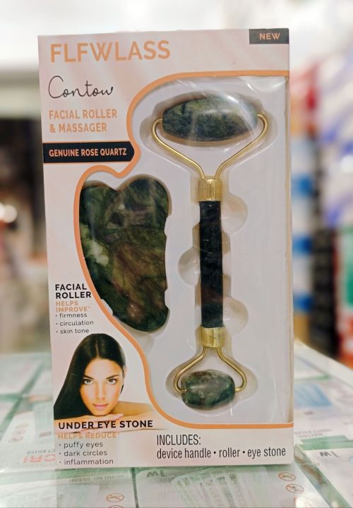 contour Facial Roller & massager under eye stone puffy eyes dark circle ...