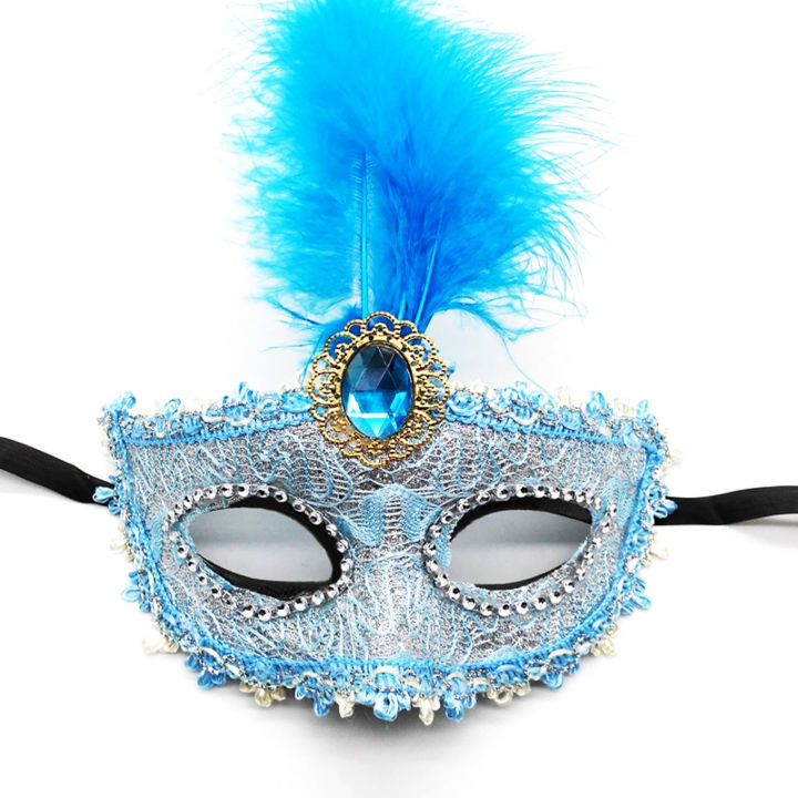 Carnival Party Mask Woman Masquerade Luxury Peacock Feathers Half Face ...