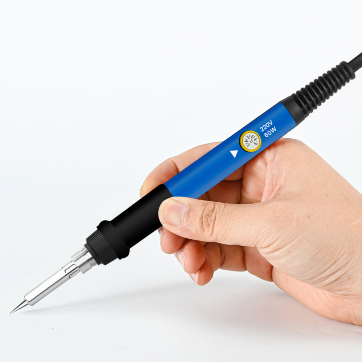 60W Soldering Iron Kit Set Adjustable Temperature Electric Solder Rework Station Mini Handle ...