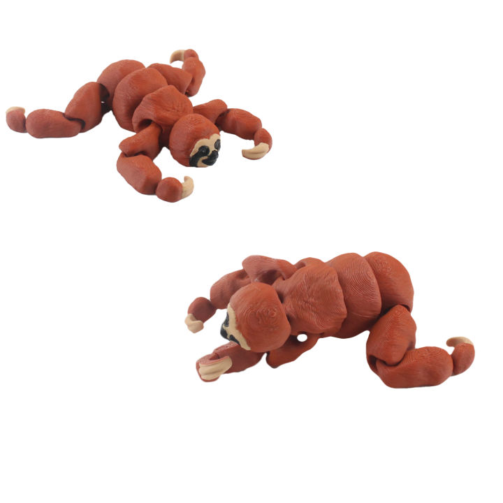 3D Printed Three-Toed Sloth Interactive Joints Authentic Animal Model ...