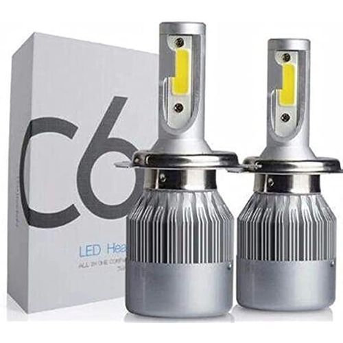 Super Bright H4 C6 36W 3800LM 6000K Car LED Headlight Hi/Lo Turbo Light Bulbs 2 PCs | Daraz.lk