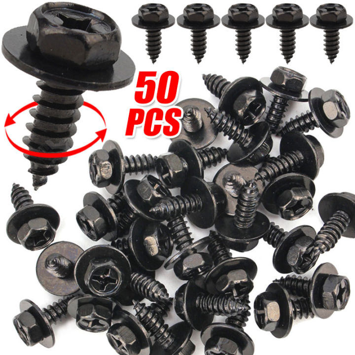 Car Bumper Fender Fastener Clip Hex Head Self Tapping Screws Universal ...