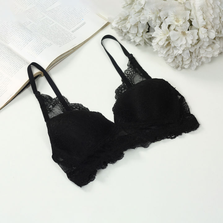Women's Black Wireless Cotton Foam Bra - Adjustable, Sizes 32B-38B ...