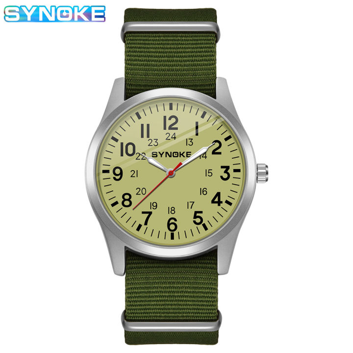SYNOKE Men Quartz Watch Fashion Simple Business Nylon Quartz Watch For ...