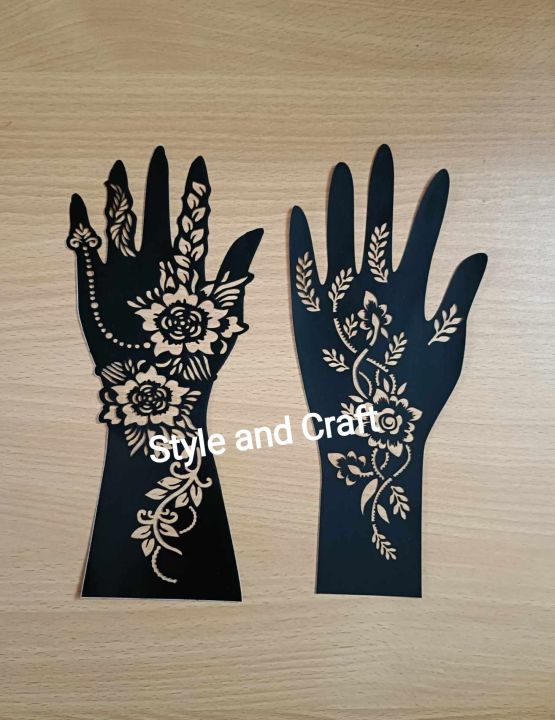 Mehendi Art Template Hand Template Design 1 pair | Daraz.com.bd