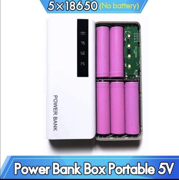 Power Bank Case 14000mAh 5V 2A 5pcs 18650 power bank case mobile phone ...