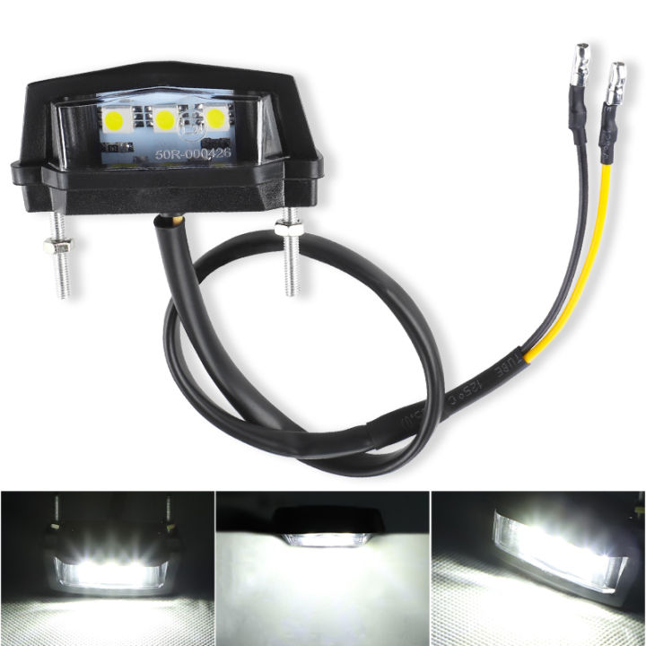 Mini Motorcycle 3 LED License Plate Light White 6000K License Number ...