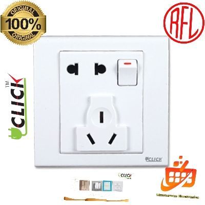 Click Prime 3 Pin and 2 Pin Universal Socket With Switch 13A | Daraz.com.bd