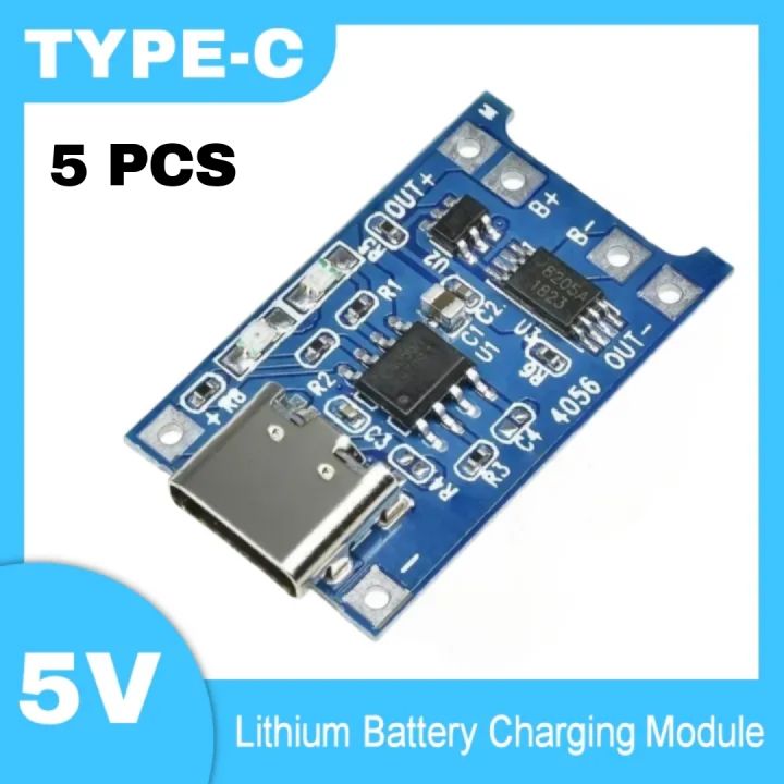 5 Piece TP4056 Lithium Battery Charging Module - (Type-C and Micro USB ...