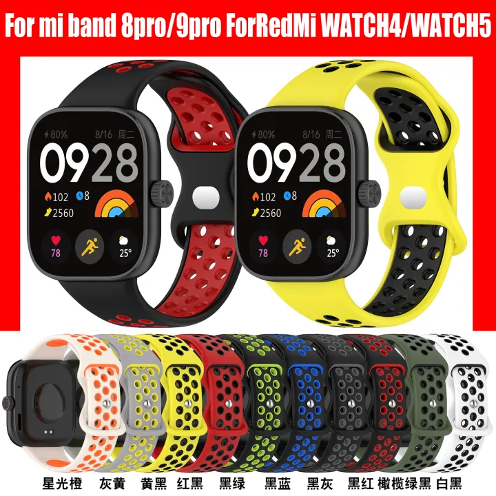 For Xiaomi Band 8 pro 9 pro Strap Silicone Watch Strap Breathable Smart ...