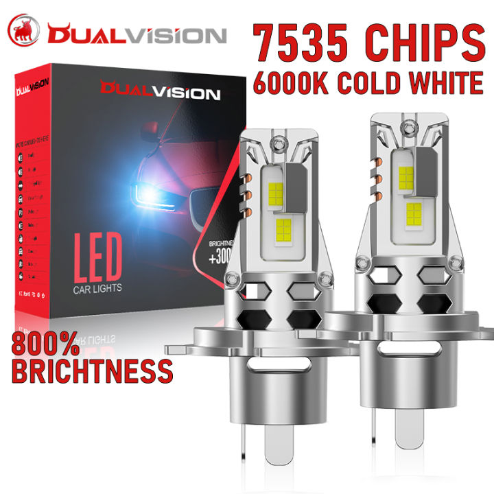 Dualvision H4 LED Headlights Canbus 7535 CSP 6000K 1:1 Mini Diode STG ...