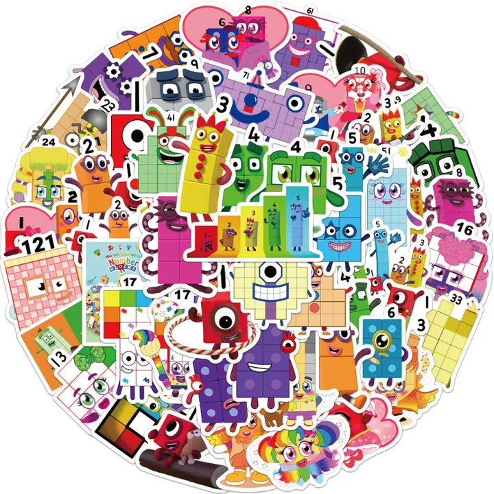 52Pcs Cartoon Numbers Enlightenment Digital Building Block Series ...