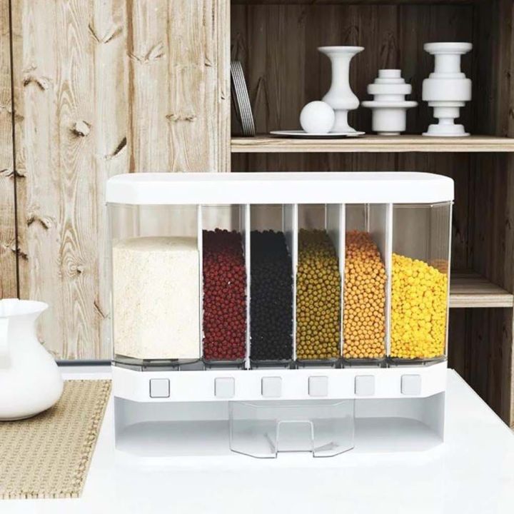 New Trendy Wall Mounted BPA Free Food Grade Material 6 Grid Daal Box ...
