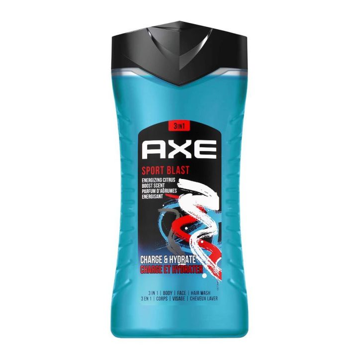 AXE Body Wash 3 In 1 Cleanse Hydrate Energize Sports Blast 3-8.4 fl oz ...