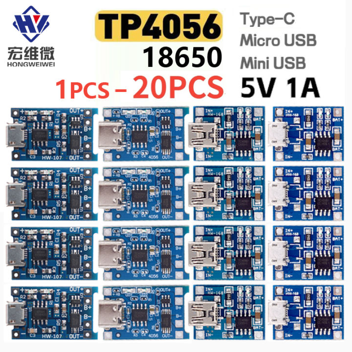Micro Type-c USB 5V 1A TP4056 Lithium Battery Charger Module Charging ...
