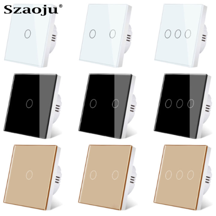 EU/UK Standard Crystal Tempered Glass Wall Panel Light Touch Switch Led ...