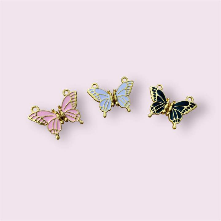 Magnetic Butterfly Charms - Enamel Butterfly Charms Pair - For Bracelet ...