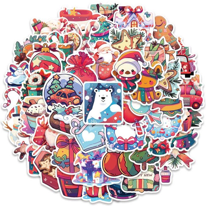 50PCS New Christmas Funny Gifts Waterproof Graffiti Stickers for Helmet ...