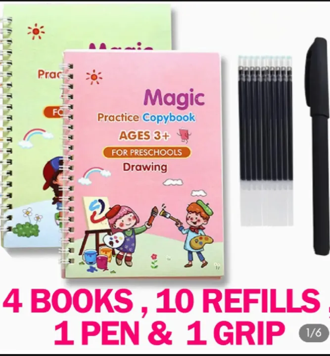 Large Magic Grooved Practice Copybook for Kids, Reusable Grooved ...