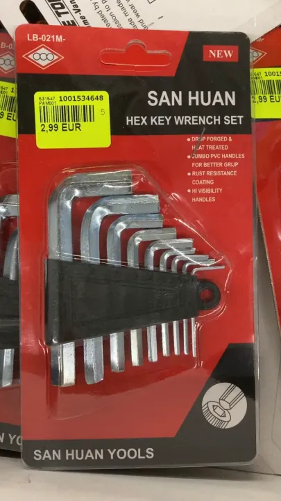 9 Pcs L-Shape Hex Key Repair Tools Powerful Type Allen Wrench Set Allen ...