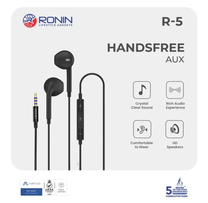 Ronin R5 HandsFree Type-C/3.5mm - Ronin R-5 Crystal Clear Sound ...