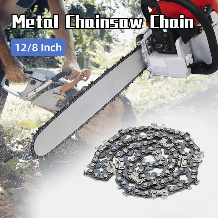 12/8 Inch Metal Chainsaw Chain 45 Drive Links Saw Chain Replacement 3 ...