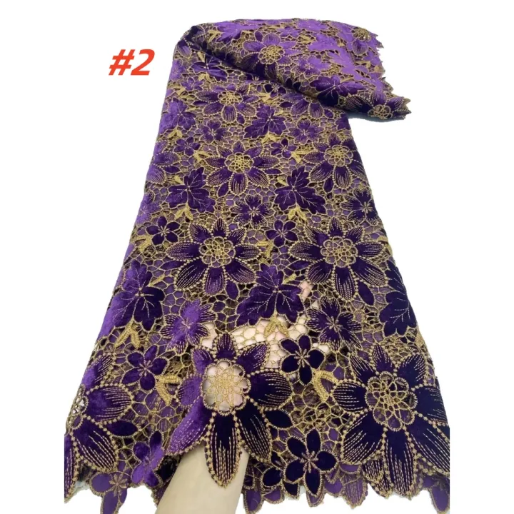 Nigerian Guipure Velvet Lace Fabric Embroidery 2026 Latest African ...