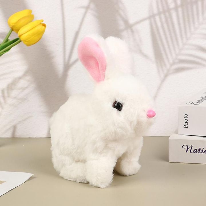 Electronic Plush Rabbit Toy Robot Bunny Walking Jumping Running Animal ...