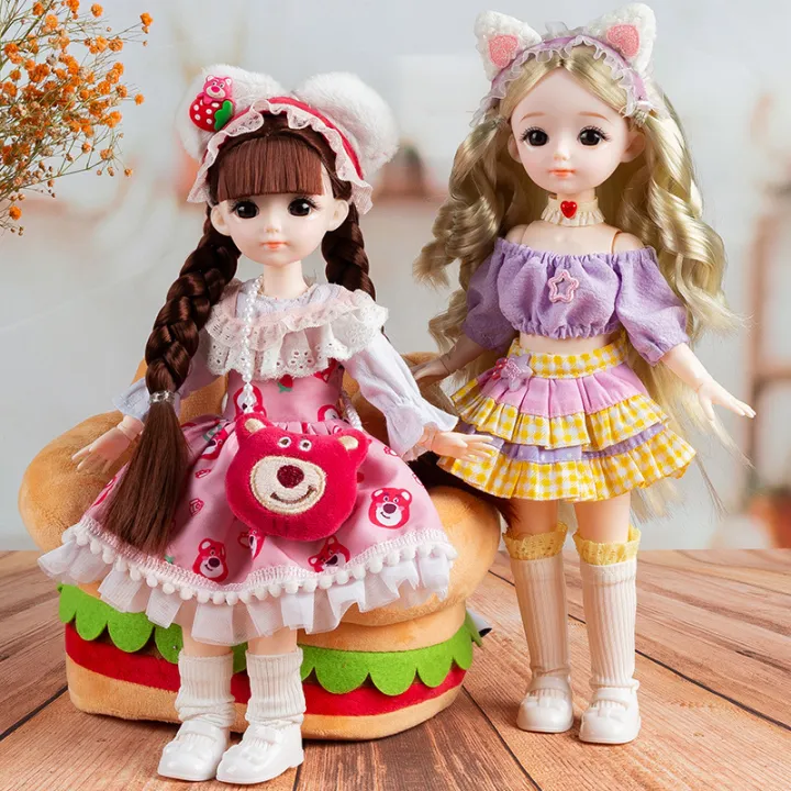 12inch BJD Dolls For Girls Full Set 1/6 Anime Dolls Clothes 3D Eyes ...