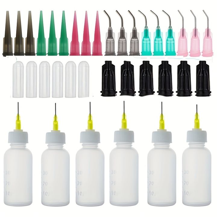 Precision Needle Tip Glue Applicator Bottle with Bent Blunt Needle Tip ...