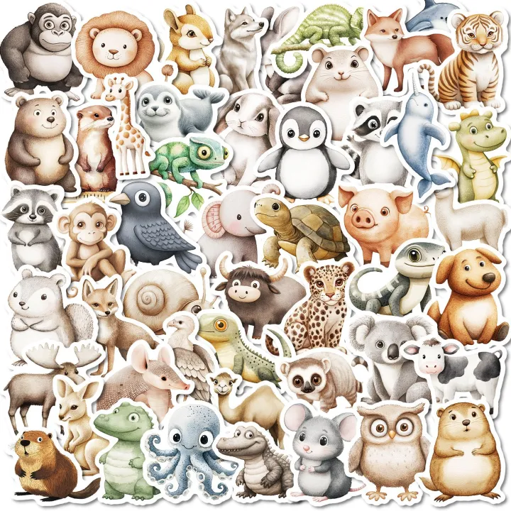 50Pcs 3D Animal Stickers for DIY Laptop Decor Koala Penguin DIY ...