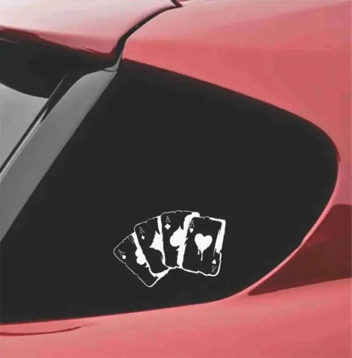 Ace Cards (Black) Sticker For Car Bumper, Bonnet, Motor bike, Laptop ...