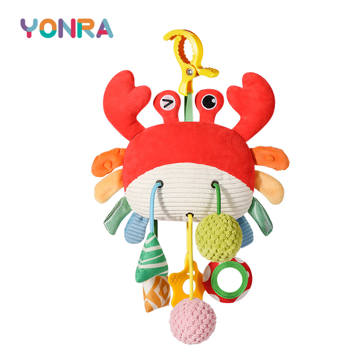 Plush Pull String Sensory Toys with Rattle Montessori Toys for Babies ...