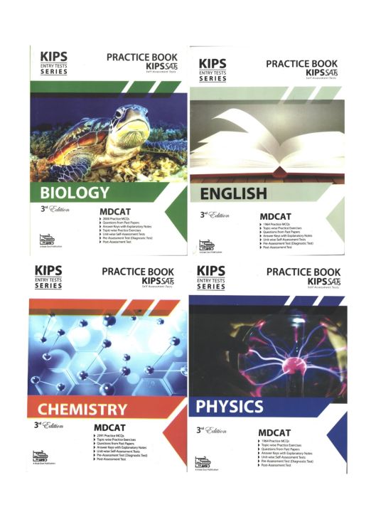 Set of 4 Kips MDCAT Practice books 2025 Edition / Kips Entry Tests ...