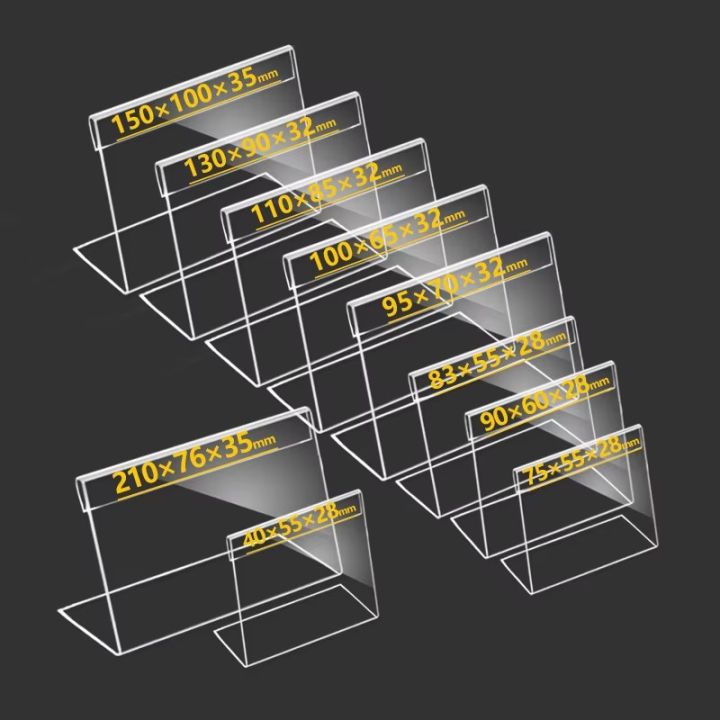 10pcs L Shaped Table Tag Sign Display Stand Transparent Name Holder ...