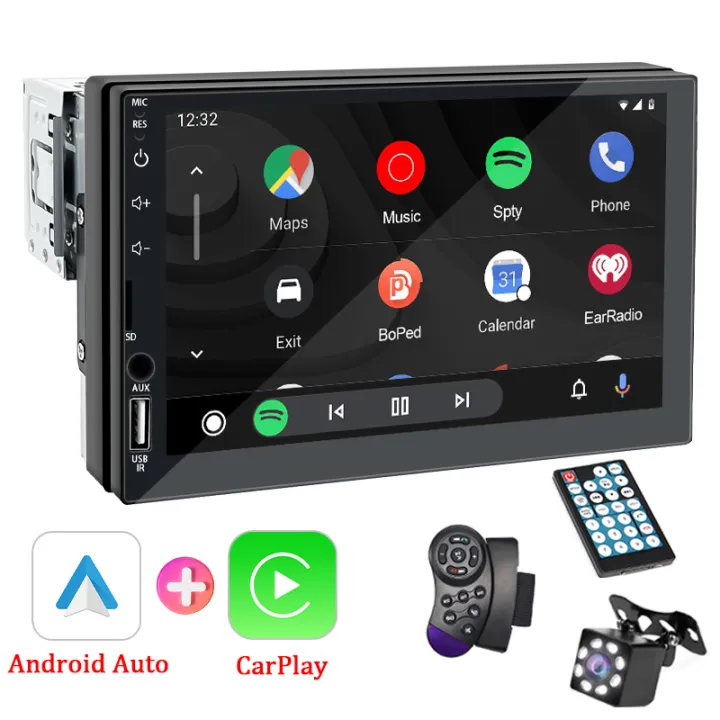1 Din Car Radio Multimedia Player 7‘’ HD Touch Screen Wired Carplay ...