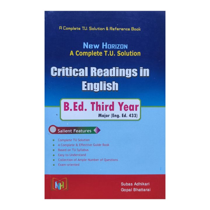 Critical Readings In English Solution For Bed 3rd Year | Daraz.com.np