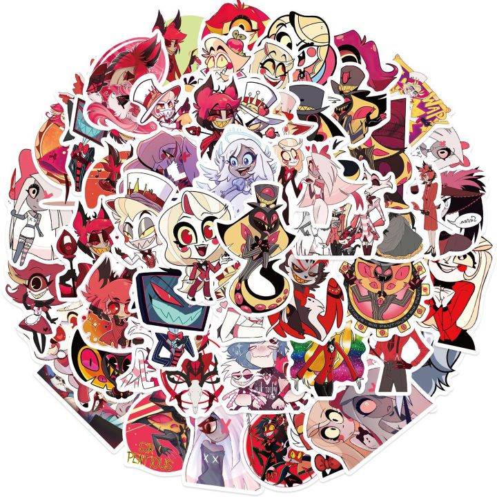 50Pcs Cartoon Hazbins Hotels Stickers Anime Decals Graffiti Luggage ...
