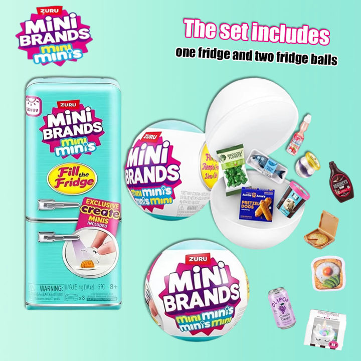 ZURU Original Fill The Fridge Mini Refrigerator Set Mini Brands Ball ...
