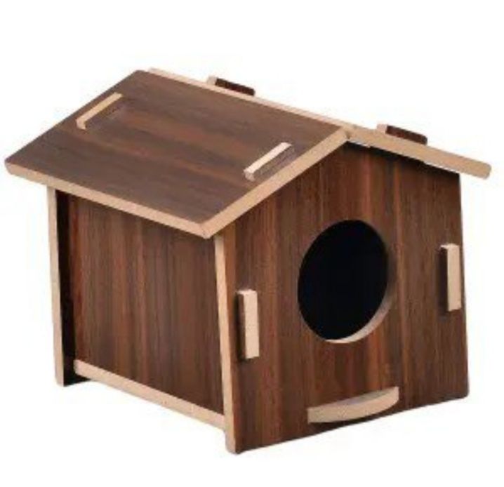 Hut for Birds Ply Wood Bird Parrot Breeding Hut Birds House Nest ...