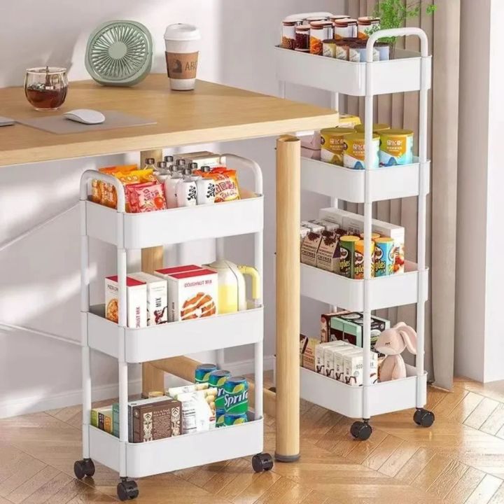 Storage Rack Mobile Snacks Shelf With Wheels Gap Rolling Toys Cart ...