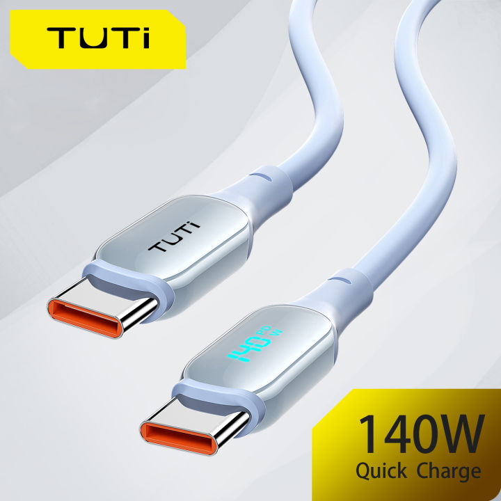 TUTi 140W USB C to USBC Cable,WithLED Display,USBC Fast Charging Cable ...