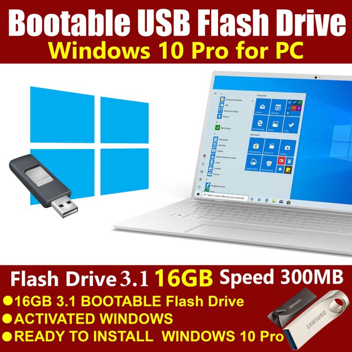 Windows 10 Pro Activated Bootable USB 16 GB/ Flash Drive 3.1 | Daraz.pk