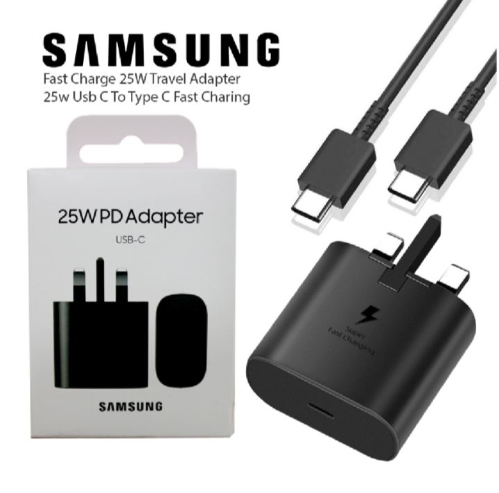 Original Samsung 25W Super Fast Charger Genuine 25W PD Adapter & Cable ...