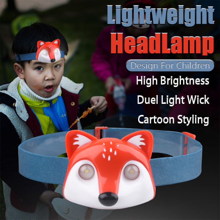 Rechargeable Kids LED Headlamps Fox Raccoon Cute Animal Headlight with ...