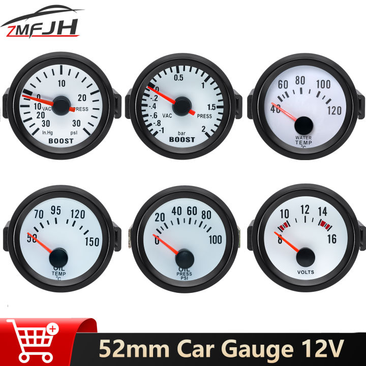 52mm Car Turbo Boost PSI BAR Water Temp Oil Temp Oil Press Voltage ...