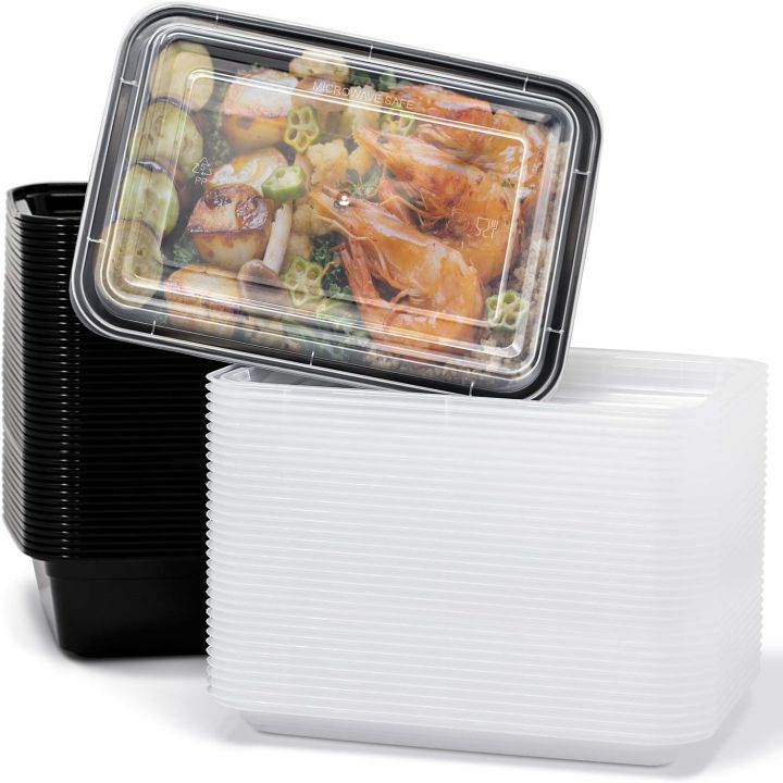 38 oz, 15Pack Rectangular Meal Prep Food Container with Lid - One ...
