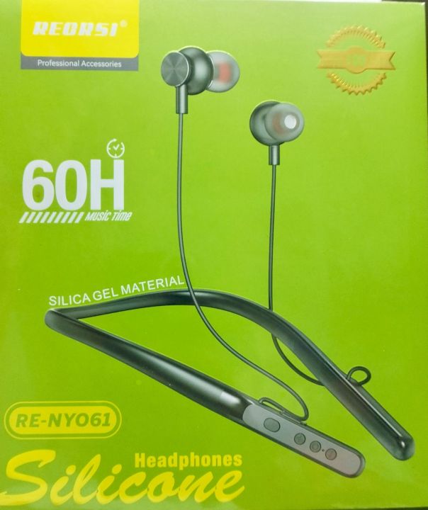 RECRSI RE-NY061 Silica Gel Material 60H Bluetooth Neckband - Multicolor | Daraz.com.bd