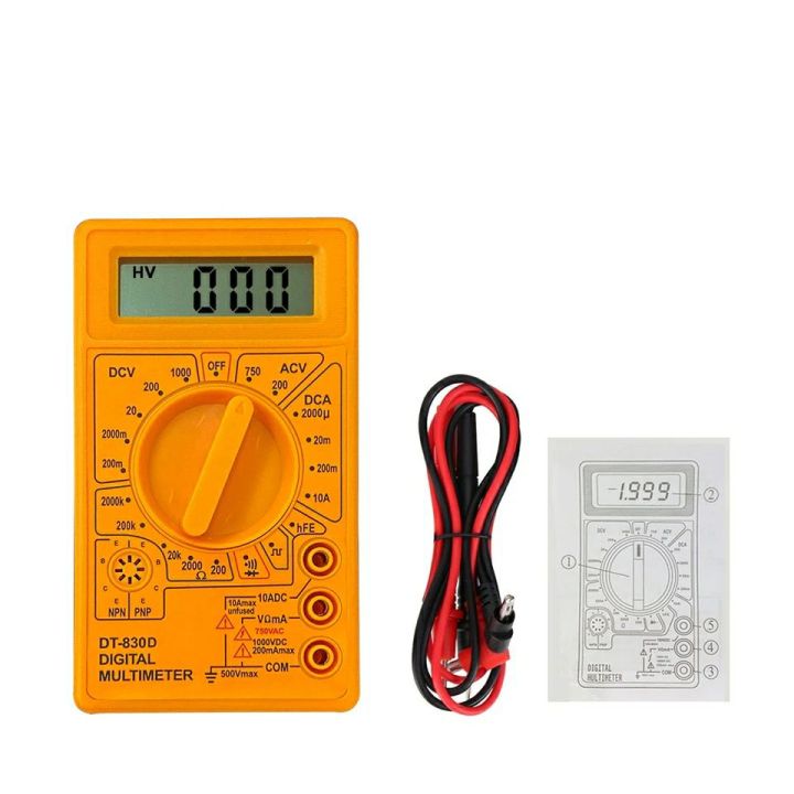 DT-830D Digital Multimeter Buzzer Square Wave Output Voltage Ampere Ohm ...