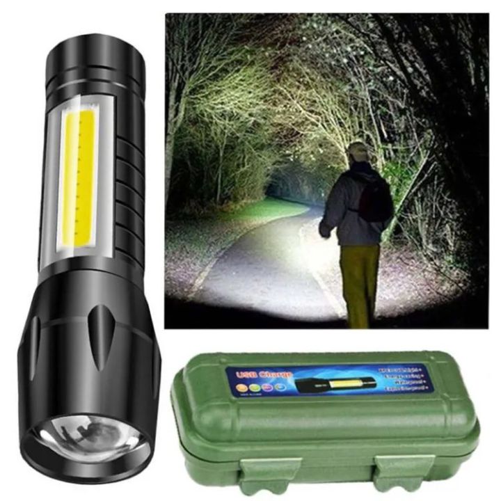 flash touch Flashlight Mini Powerful 2 Way LED USB Rechargeable Flash ...
